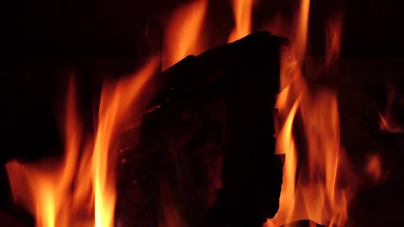 Flames of Fire Rises Up Under Influence of Air Currents, Stock Footage