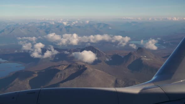 Northern Norway Flight Oslo Tromso Lakes and Mountains View with Plane ...