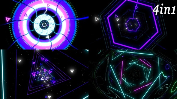 Neon Rhythm - VJ Loop Pack (4in1), Motion Graphics | VideoHive
