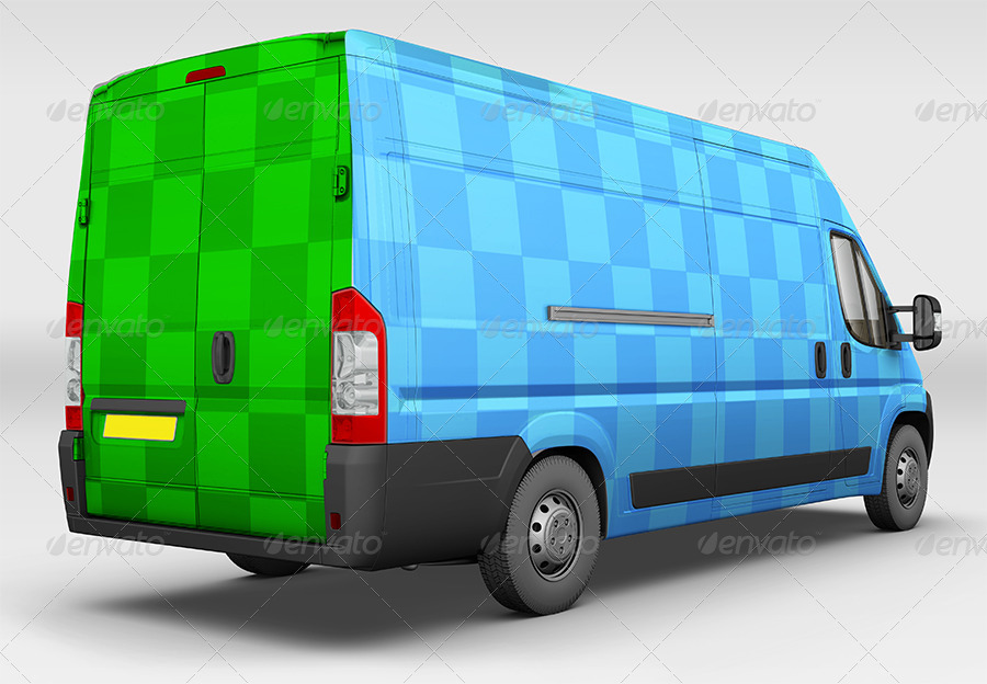 Courier Van Mock Up, Graphics | GraphicRiver