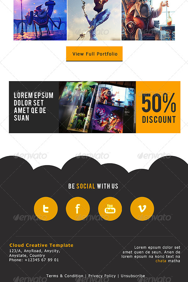 Cloud Creative Multipurpose E-newsletter Template , Web Elements ...