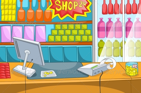 Supermarket Cartoon by RAStudio | GraphicRiver