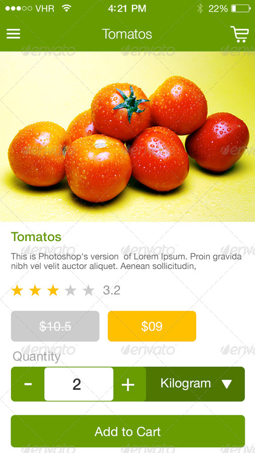 Online Super Market Application for Smartphones, Web Elements ...