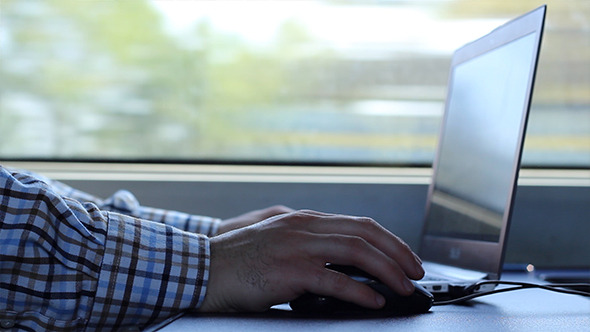Using Laptop in Train, Stock Footage | VideoHive
