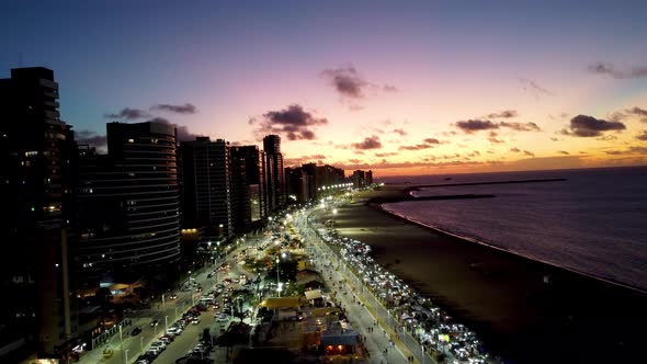 Travel destination. Sunset at downtown Fortaleza Ceara Brazil., Stock ...