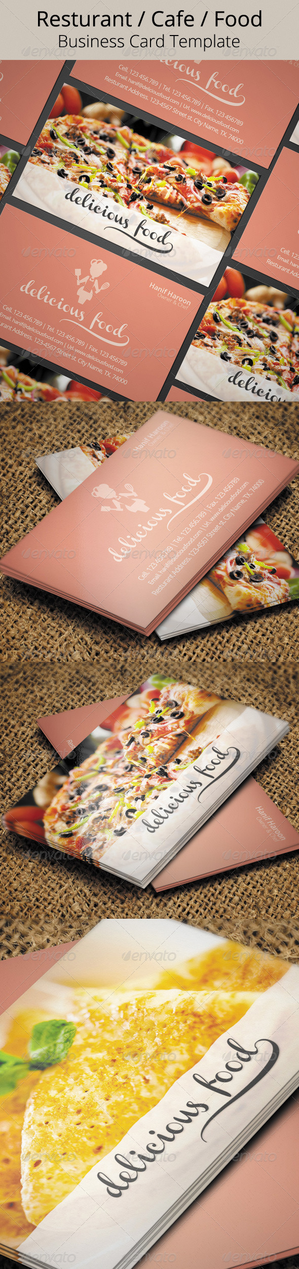Delicious Food Business Card by HanifHaroon | GraphicRiver