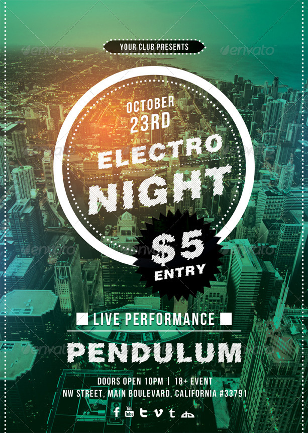 Electro Night - Flyer [Vol.3], Print Templates | GraphicRiver