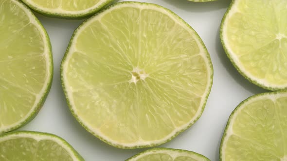 Lime Slices Closeup, Macro Food Summer Background, Fruits Top View ...