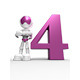 4th 3d Character With Pink Number Four , Graphics | GraphicRiver