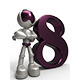 8th 3d Golden Character with Purple Number Eight, Graphics | GraphicRiver