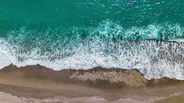 Texture of the sea and wild beach aerial view 4 K, Stock Footage ...