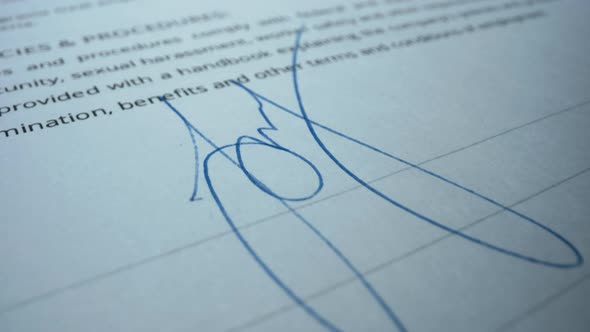 Signed Document. Contract with Signature. Contract Marked with Approved ...