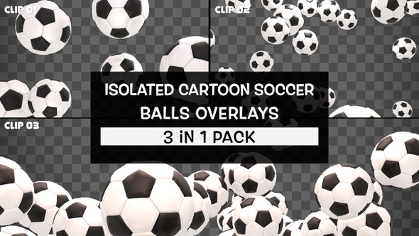Isolated Cartoon Soccer Balls Overlays Pack, Motion Graphics | VideoHive