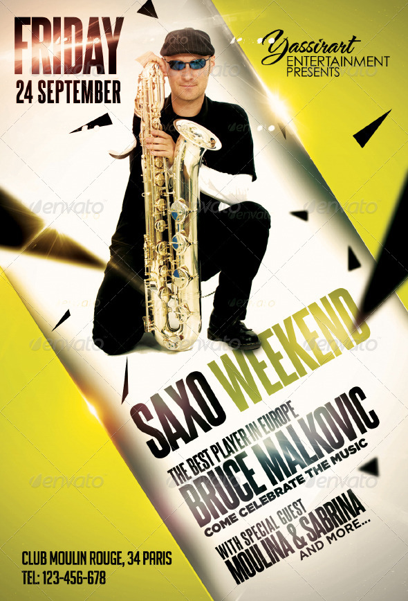 Saxo Weekend Flyer Template, Print Templates | GraphicRiver