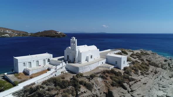 Chrisopigi Monastery in Faros on the island of Sifnos in the Cyclades ...
