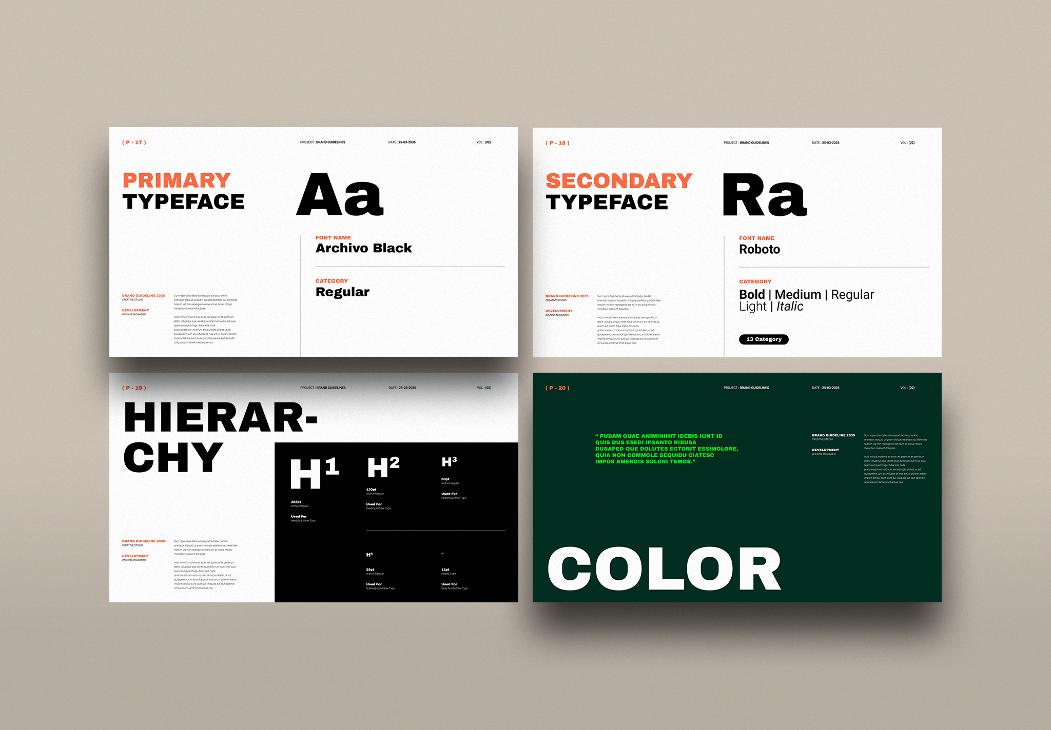 Brand Guideline PowerPoint Presentation Template, Presentation Templates