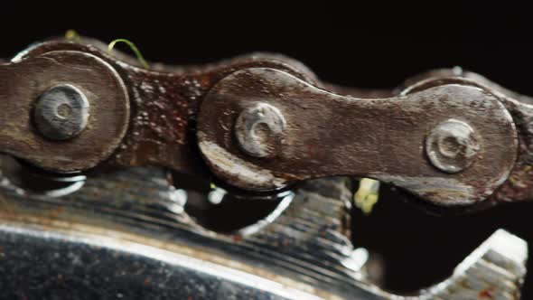 Close Up Macro Rusty Bike Bicycle Chain and Gear, Stock Footage | VideoHive