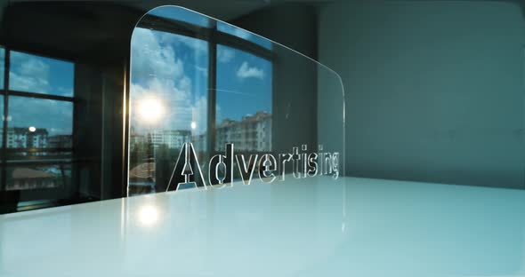Glass Advertising Letters and Office in Background, Stock Footage ...
