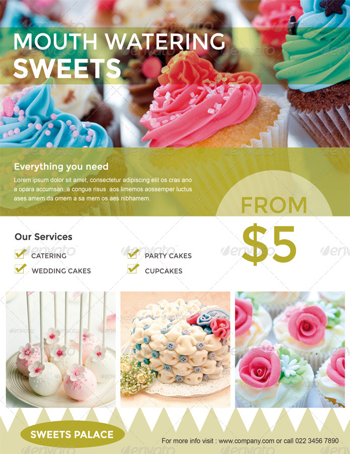 Cupcake / Sweets Flyer, Print Templates | GraphicRiver