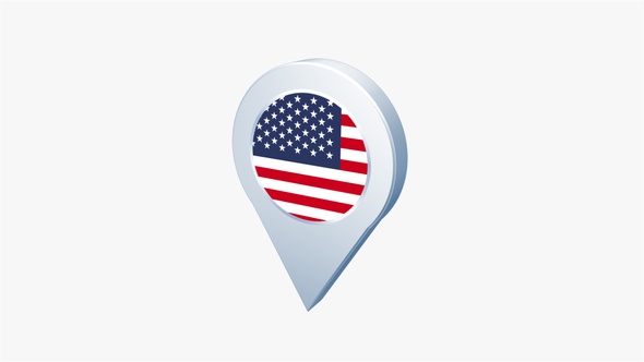 United States Flag Pin Icon, Motion Graphics | VideoHive