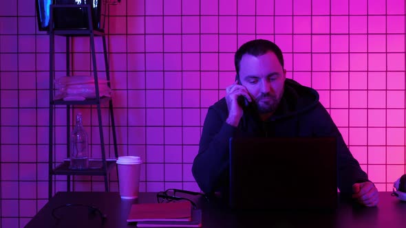 Gamer Making a Call, Stock Footage | VideoHive