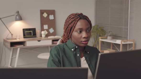 African American Female Developer Working on Computer, Stock Footage