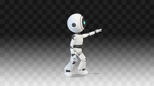 Robot Points To Three Points, Motion Graphics | VideoHive