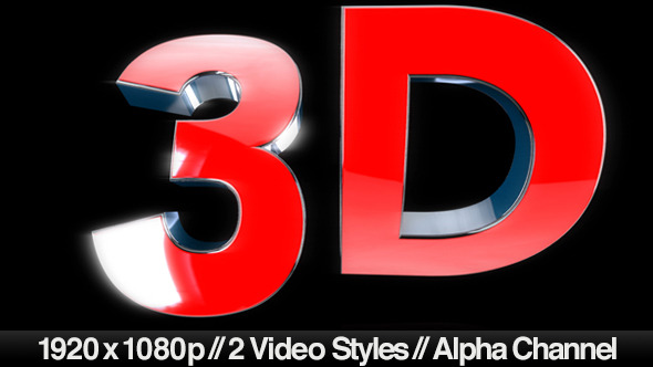 3D Text Symbol - 2 Styles, Motion Graphics | VideoHive