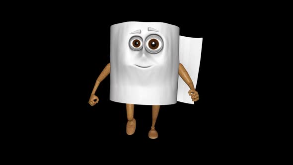 Toilet Paper Runing Looped Alpha Channel, Motion Graphics | VideoHive
