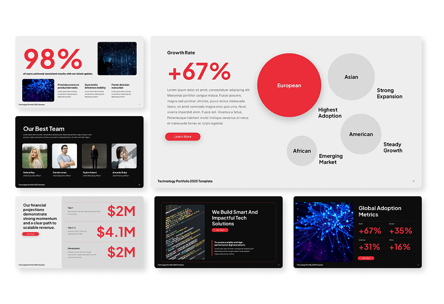 AI Technology Presentation PowerPoint Template, Presentation Templates