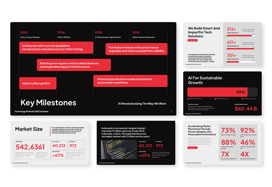 AI Technology Presentation PowerPoint Template, Presentation Templates