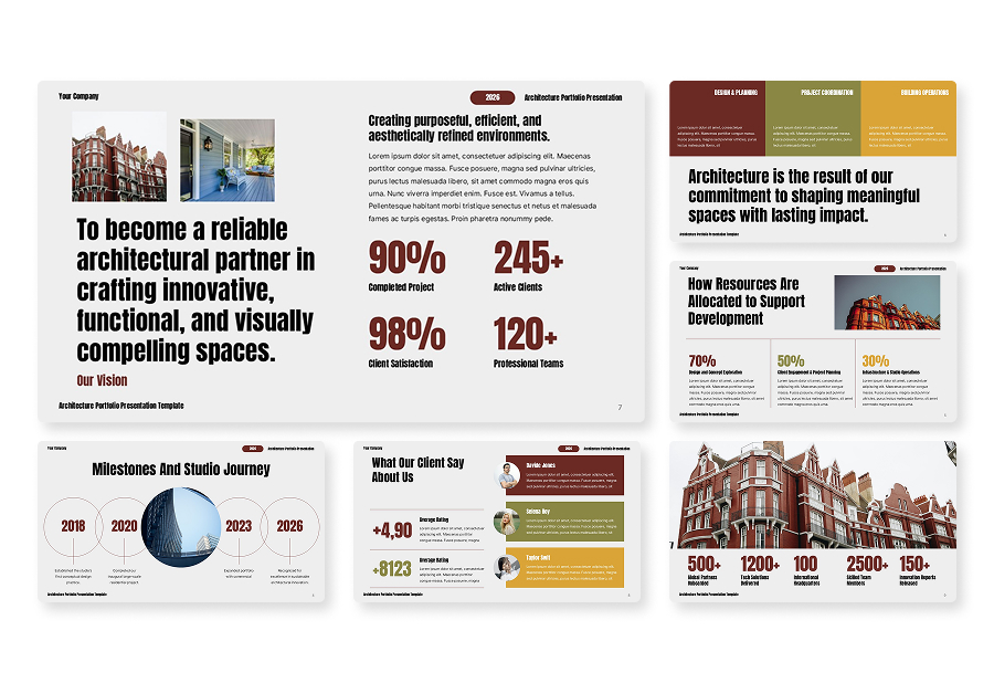 Architecture Portfolio Presentation PowerPoint Template, Presentation ...