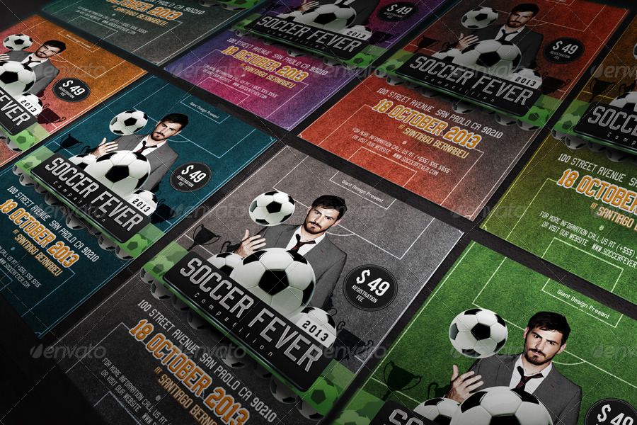 Soccer Fever Competition Flyer, Print Templates | GraphicRiver