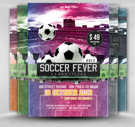 Soccer Fever Competition Flyer, Print Templates | GraphicRiver