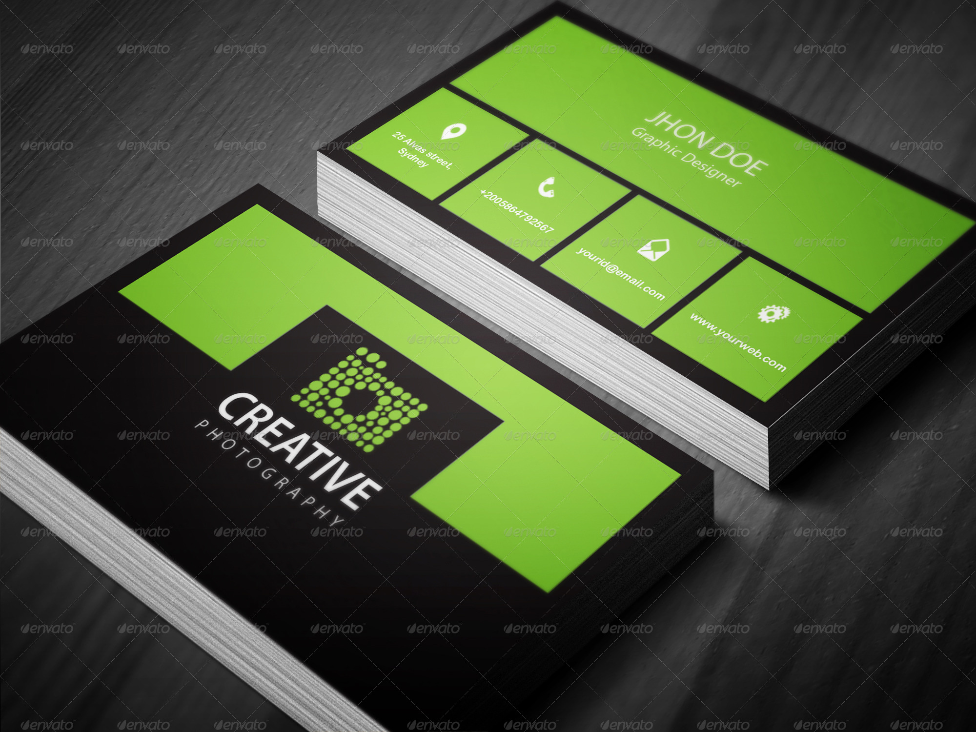 2 Colors Creative Business Card Template by kazierfan | GraphicRiver