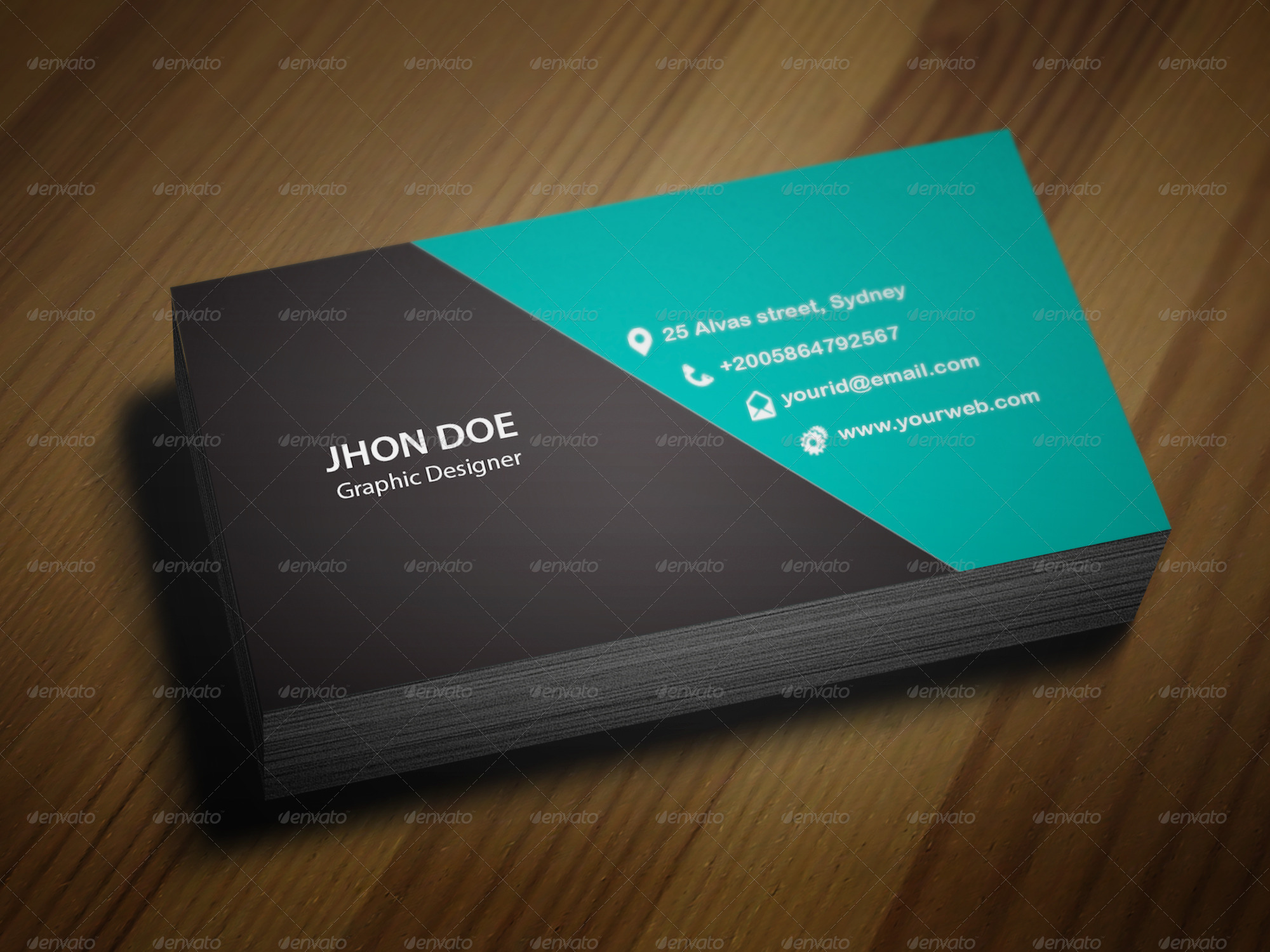 2 Colors Creative Business Card V.4 , Print Templates | GraphicRiver