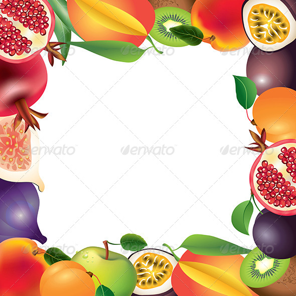 Fresh Fruits Frame Background by andegro4ka | GraphicRiver