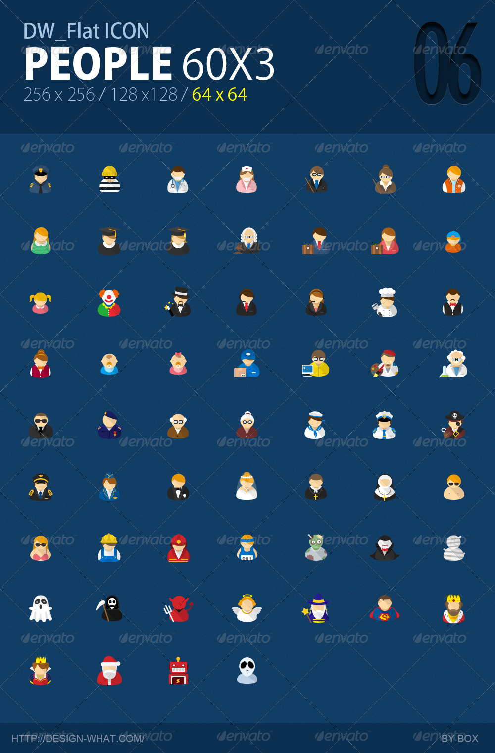 60 Flat ICONs (People), Icons | GraphicRiver
