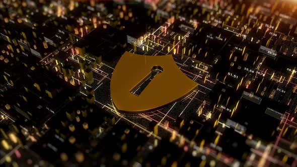 Gold Shield Icon Cyber Security 01382, Motion Graphics | VideoHive