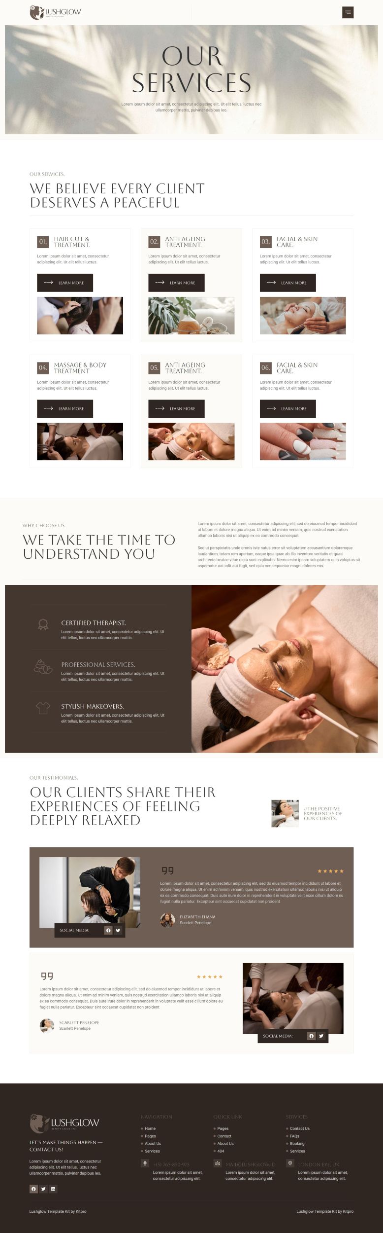 Lushglow - Beauty Salon & SPA Elementor Template Kit by Kitpro ...