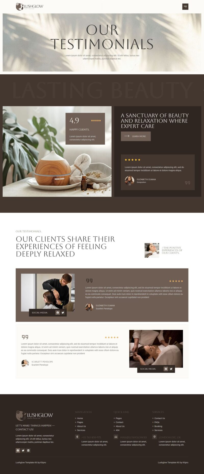 Lushglow - Beauty Salon & SPA Elementor Template Kit by Kitpro ...