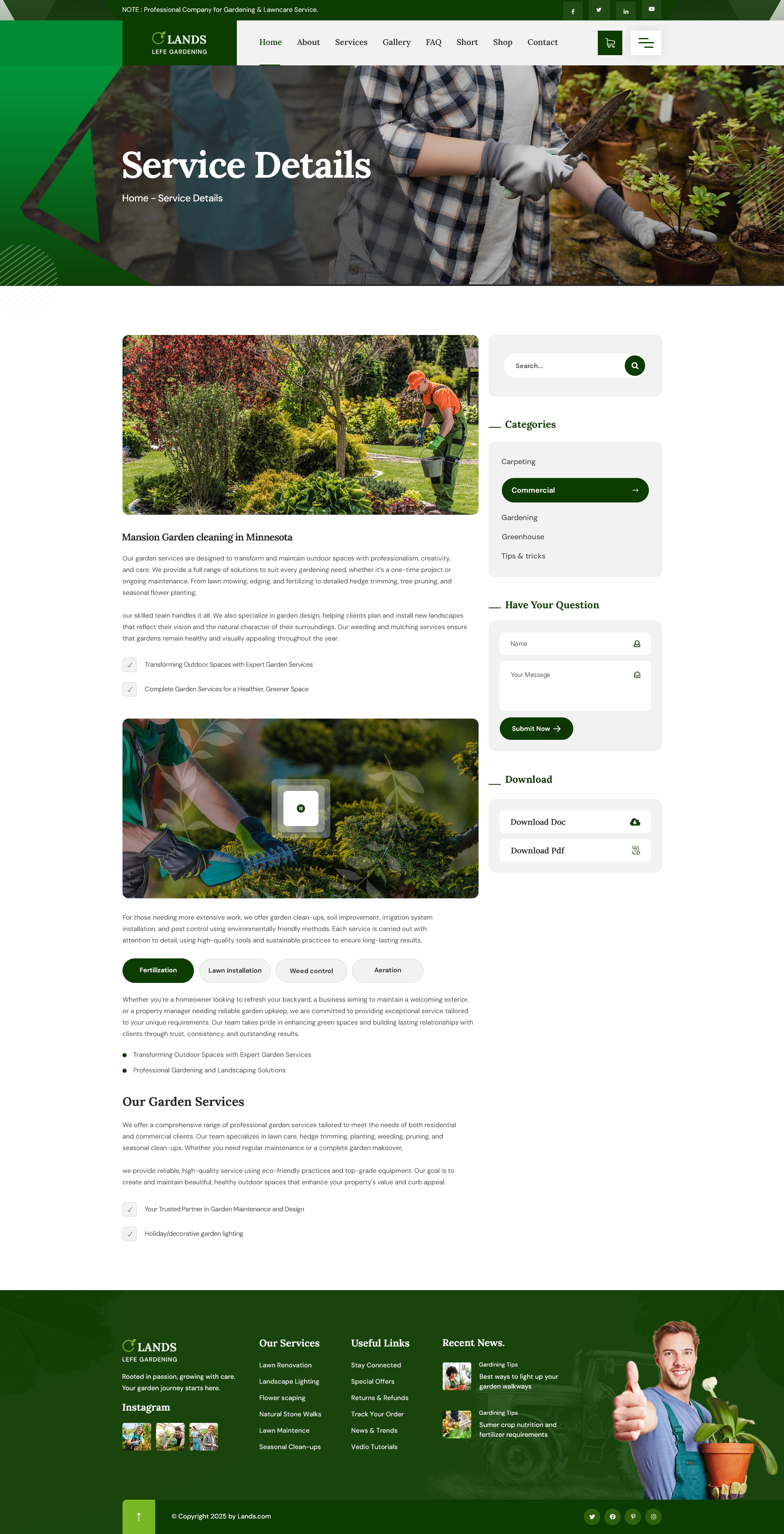 Lands - Gardening and Landscaping Template by envatoui01 | ThemeForest