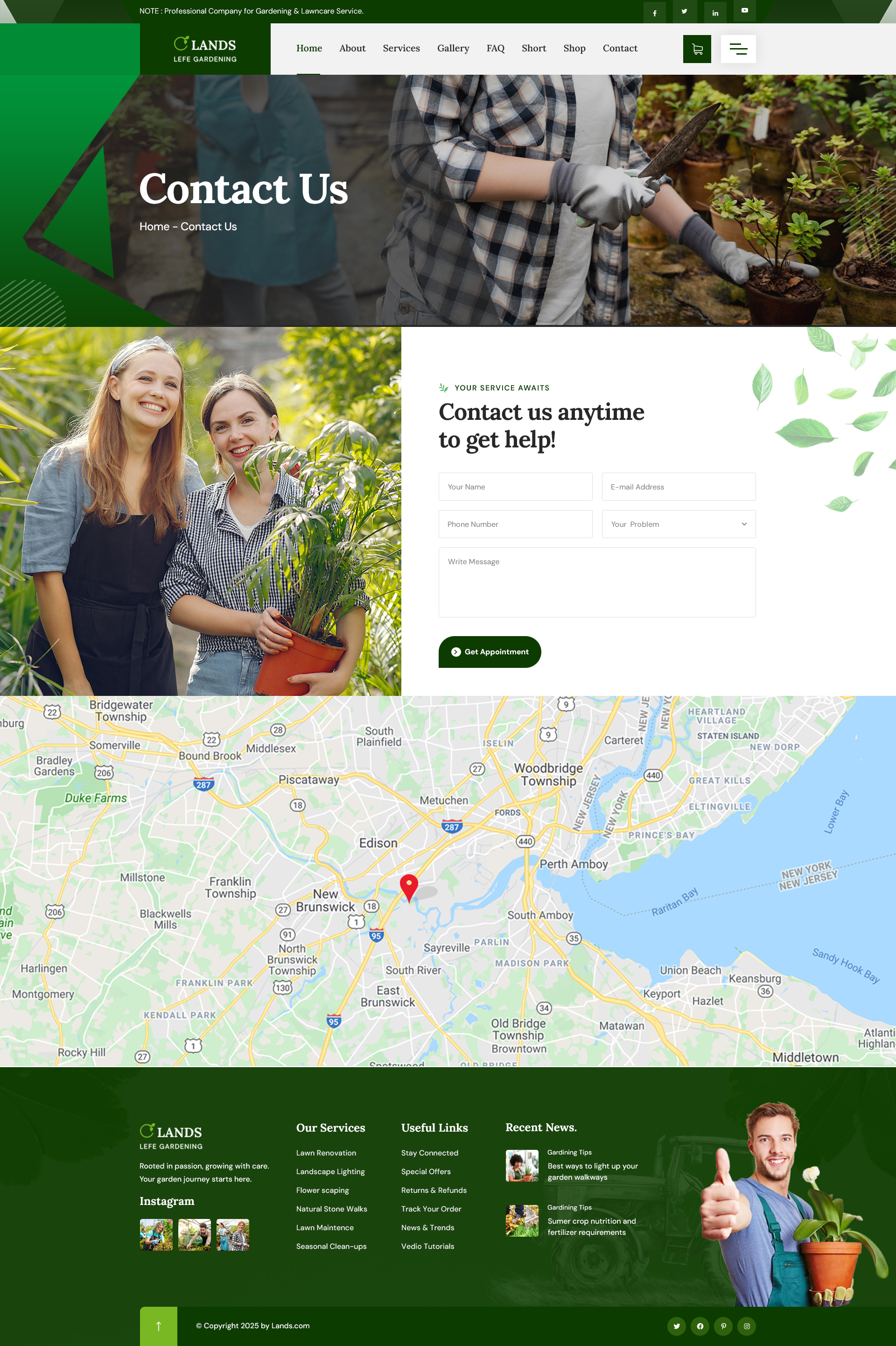 Lands - Gardening and Landscaping Template by envatoui01 | ThemeForest