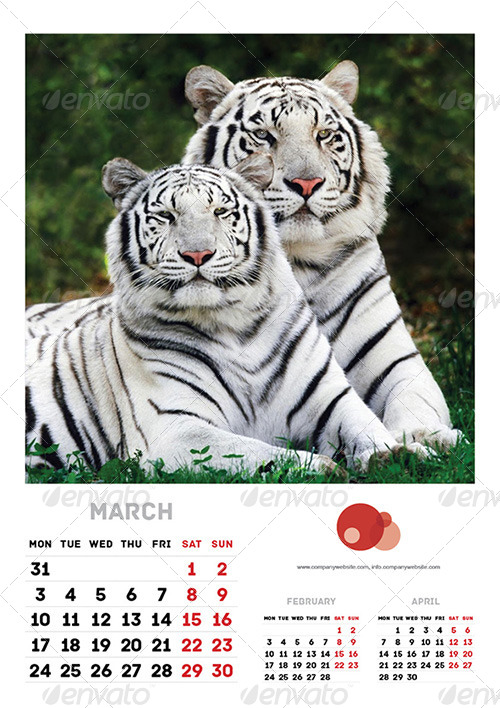 Wall Calendar 2014 - 13 pages A3, Print Templates | GraphicRiver