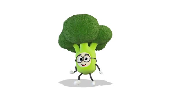 Broccoli Simple Dancing on White Background, Motion Graphics | VideoHive