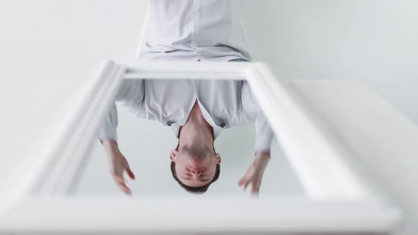 Mood Disorder Emotional Outburst Angry Man Mirror, Stock Footage ...