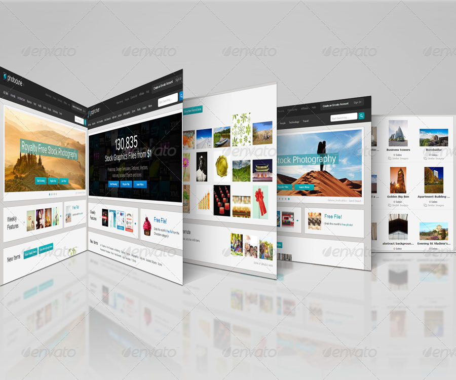3D Web Page Display Pack V3, Graphics | GraphicRiver