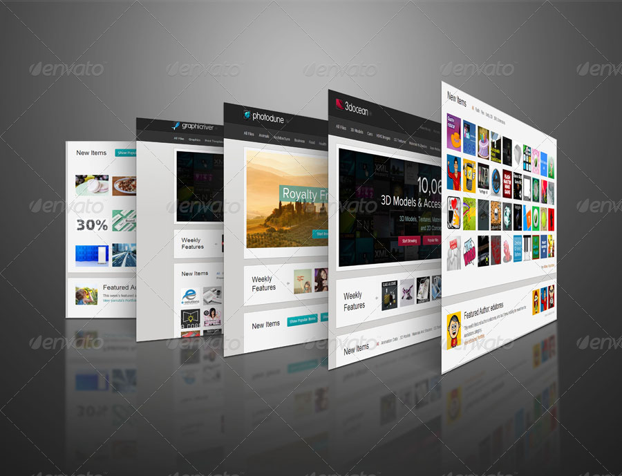 3D Web Page Display Pack V3, Graphics | GraphicRiver