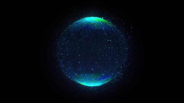 Abstract blue sphere 3D animation. Artificial intelligence, Motion Graphics