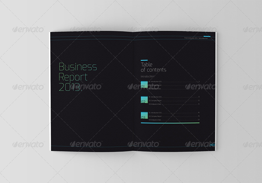 Black Annual Report // A4 and US Letter Size, Print Templates ...